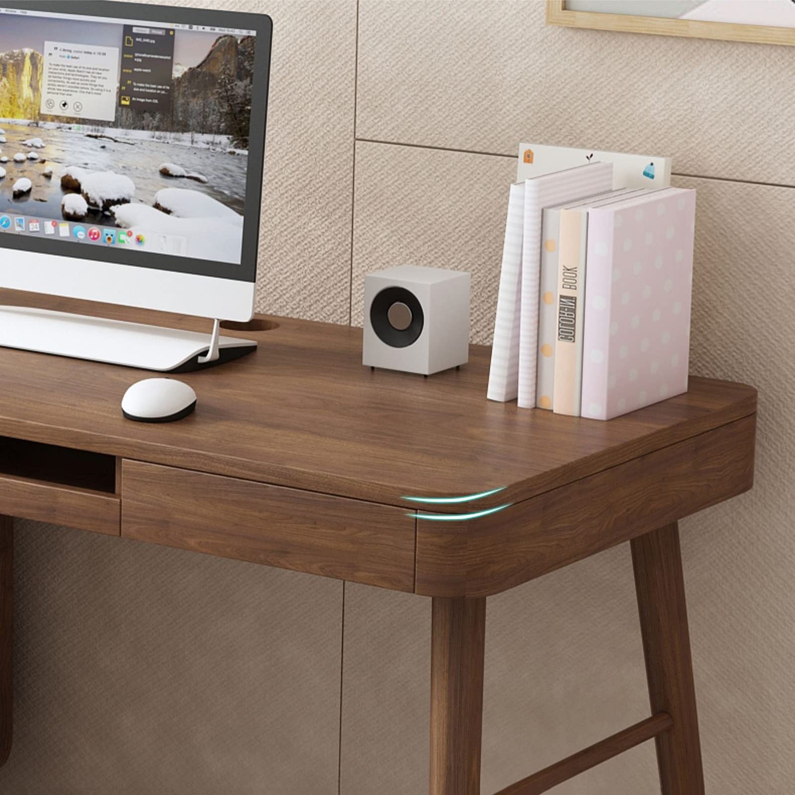 PC Desk Stable Wooden Desktop PC Desk with Lockers, Drawers and Keyboard Tray Modern Home Working Study Table Scalable Study Room Workstation Office Desks