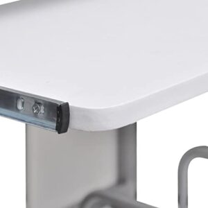 Office Desk,Industrial Gaming Table,Small Standing Desk,for Small Space,Home Office Table,Simple Style,Computer Desk with Pull-Out Keyboard Tray White Cart Game Laptop Table