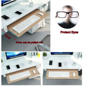 V3VOGUE 5 Colors Wooden Keyboard Tray Under Desk Slide-Out Keyboard Drawers Platforms - Install Without Drilling - for Home/Office/Club Computer Desk Extender Keyboard Shelf