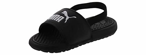 PUMA Cool Cat Backstrap BX (Little Kid) Black White 13 Little Kid M