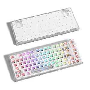 womier 75% custom keyboard kit- gasket mount mechanical gaming keyboard, s-k75 82 keys wired custom keyboard rgb clear keyboard kit, hot swappable keyboard, pre-lubed switch for mac/win, transparent