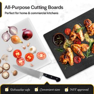 Thirteen Chefs Cutting Boards for Kitchen - 18 x 12 x .5" Black Color Coded Plastic Cutting Board with Non Slip Surface - Dishwasher Safe Chopping Board