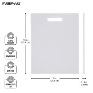 Farberware Plastic Cutting Board, 8x10 Inch, White