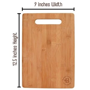 Bamboo Cutting Board, Wooden Kitchen Chopping Board for Food Prep, Chopping, Carving Meat, Fruits Vegetables, 12.5" x 9"