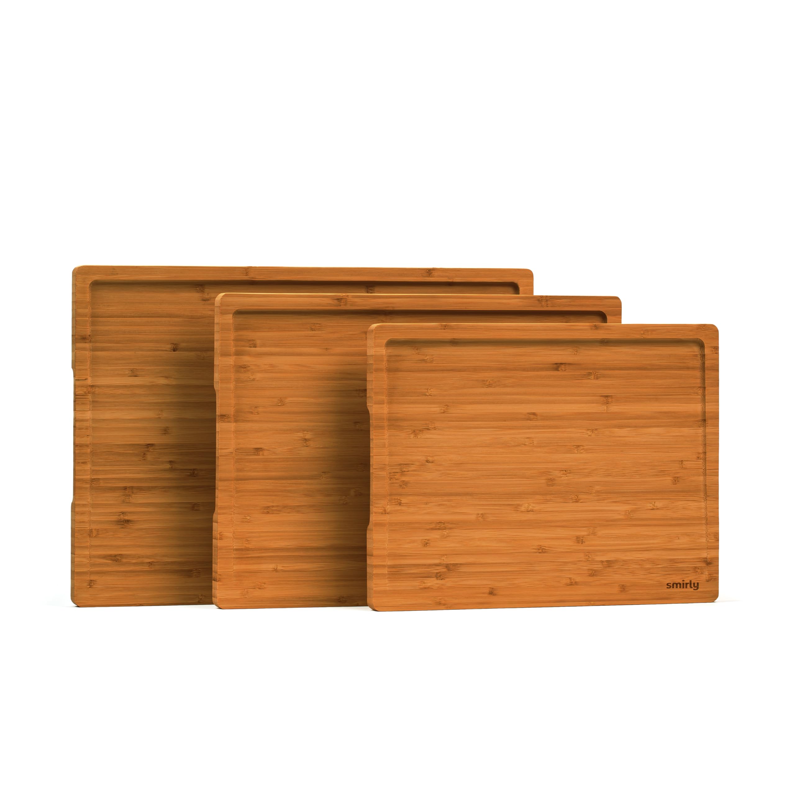 SMIRLY Wooden Cutting Boards For Kitchen - Bamboo Cutting Board Set with Holder, Wood Cutting Board Set, Cutting Board Wood, Wooden Chopping Board, Wooden Cutting Board Set