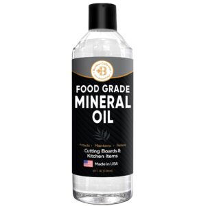 mineral oil for cutting board - 8oz food grade mineral oil, butcher block oil to maintain wood cutting board conditioner, protects and restores wood, bamboo, and teak cutting boards and utensils