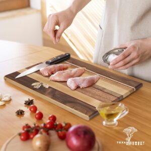 Made in USA Wood Cutting Board by Texan Cowboy Kitchen - Handcrafted in Texas - American Made Cutting Board, 15 x 9 made from Sustainable Hardwood