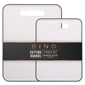 bino cutting board - 2-piece chopping boards | bpa-free plastic, durable, large surface, multipurpose, dual-sided, dishwasher safe | charcuterie accessories | home & kitchen utensils