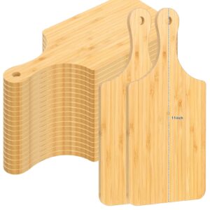 zubebe 24pcs cutting board bulk 11 x 5 inch wood chopping board blank small laser engraving serving board mini charcuterie boards for mother's day wedding housewarming gift (bamboo)