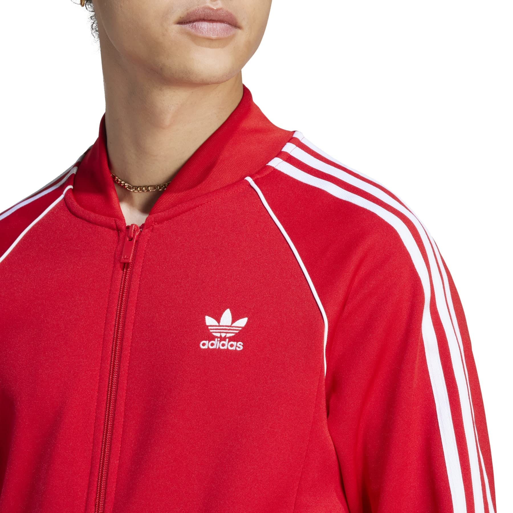 adidas Originals Men's Adicolor Classics Superstar Track Top, Better Scarlet/White, Medium