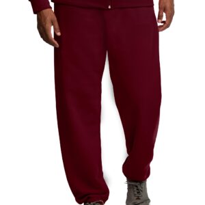 Fruit Of The Loom Mens Eversoft Fleece Elastic Bottom With Pockets, Relaxed Fit, Moisture Wicking, Breathable Sweatpants, Maroon, Large US