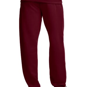 Fruit Of The Loom Mens Eversoft Fleece Elastic Bottom With Pockets, Relaxed Fit, Moisture Wicking, Breathable Sweatpants, Maroon, Large US