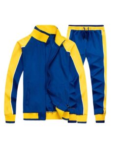 litteking men's tracksuits sweat suit casual long sleeve 2 piece outfit sports jogging suits set blue xl