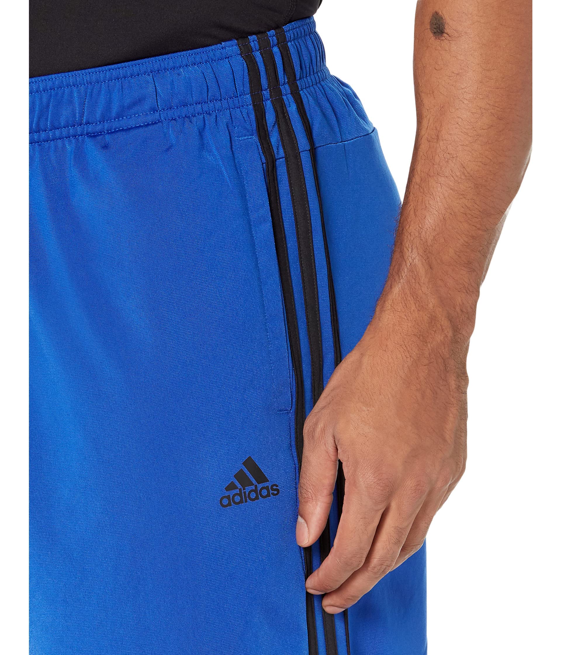 adidas Big & Tall Essential 3-Stripes Open Hem Tricot Pants Team Royal Blue/Black 4XL 34