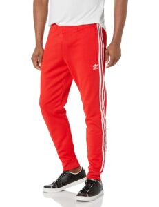 adidas originals men's adicolor classics superstar track pants, vivid red, large