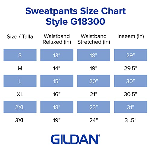 Gildan Adult Fleece Open Bottom Sweatpants with Pockets, Style G18300, Navy, Medium