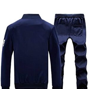 Lavnis Men's Casual Tracksuit Long Sleeve Running Jogging Athletic Sports Set Gray M