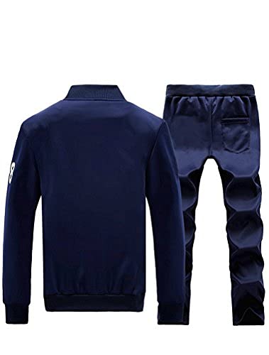 Lavnis Men's Casual Tracksuit Long Sleeve Running Jogging Athletic Sports Set Gray M