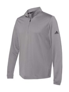 adidas mens lightweight quarter-zip pullover (a401) - grey three, large