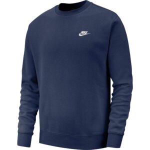 nike men's nsw club crew, midnight navy/white, large