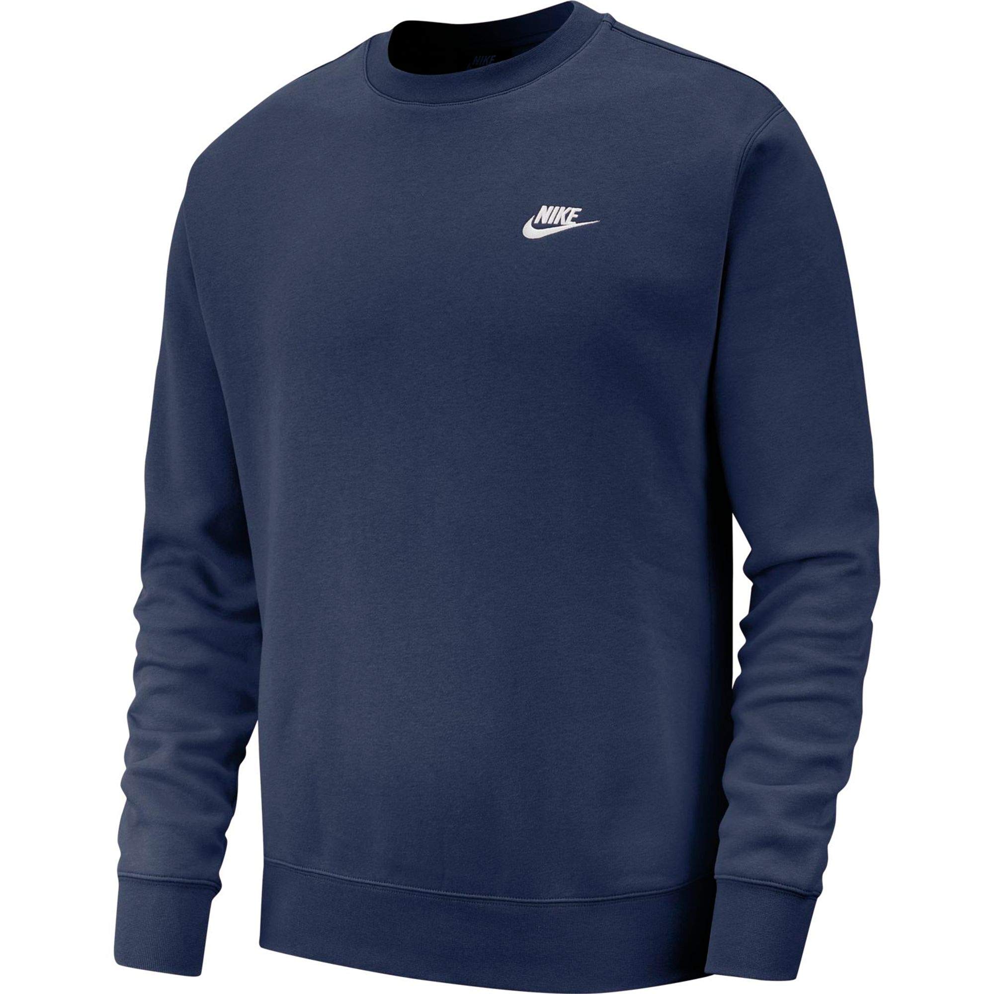 Nike Men's NSW Club Crew, Midnight Navy/White, Large