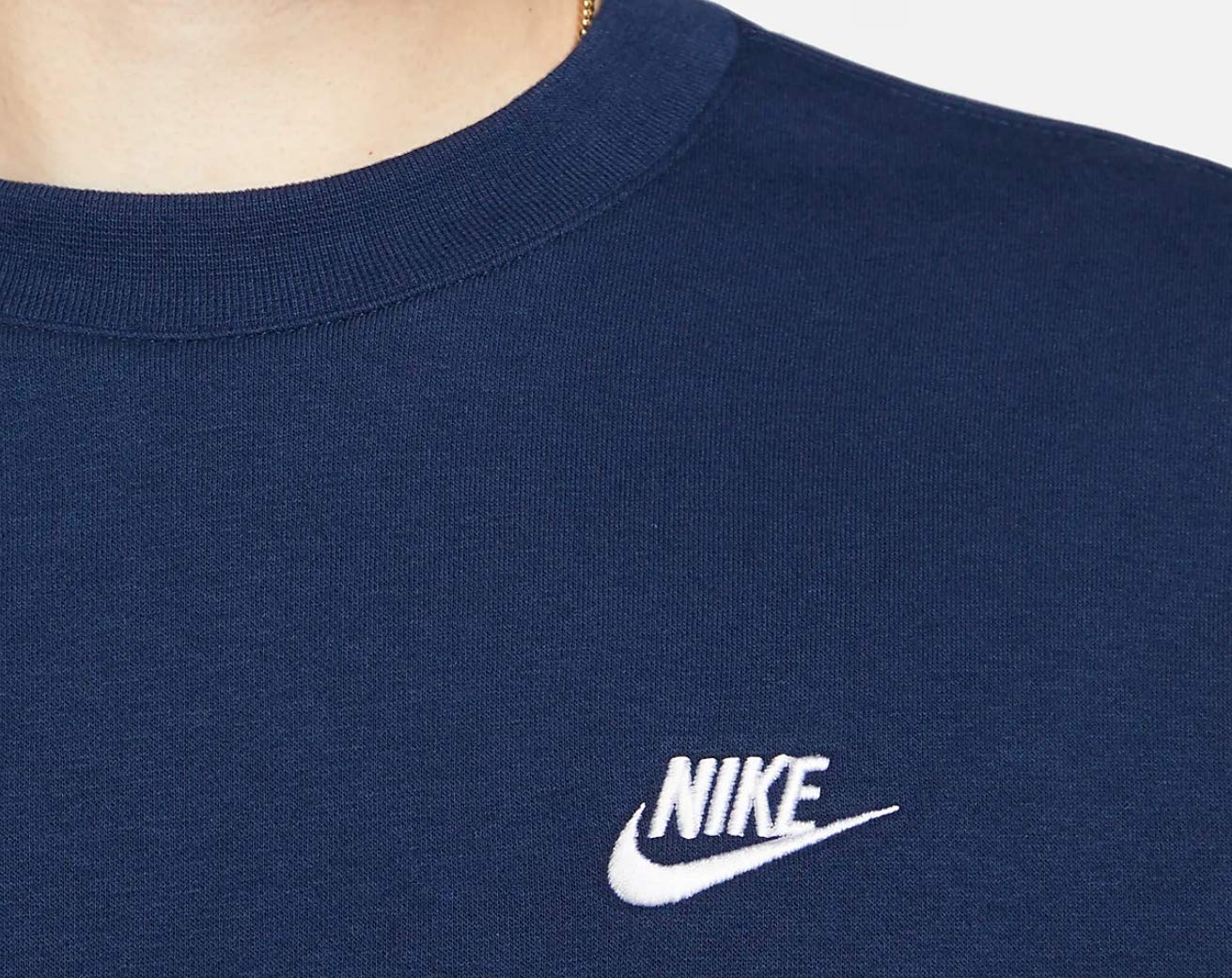 Nike Men's NSW Club Crew, Midnight Navy/White, Large