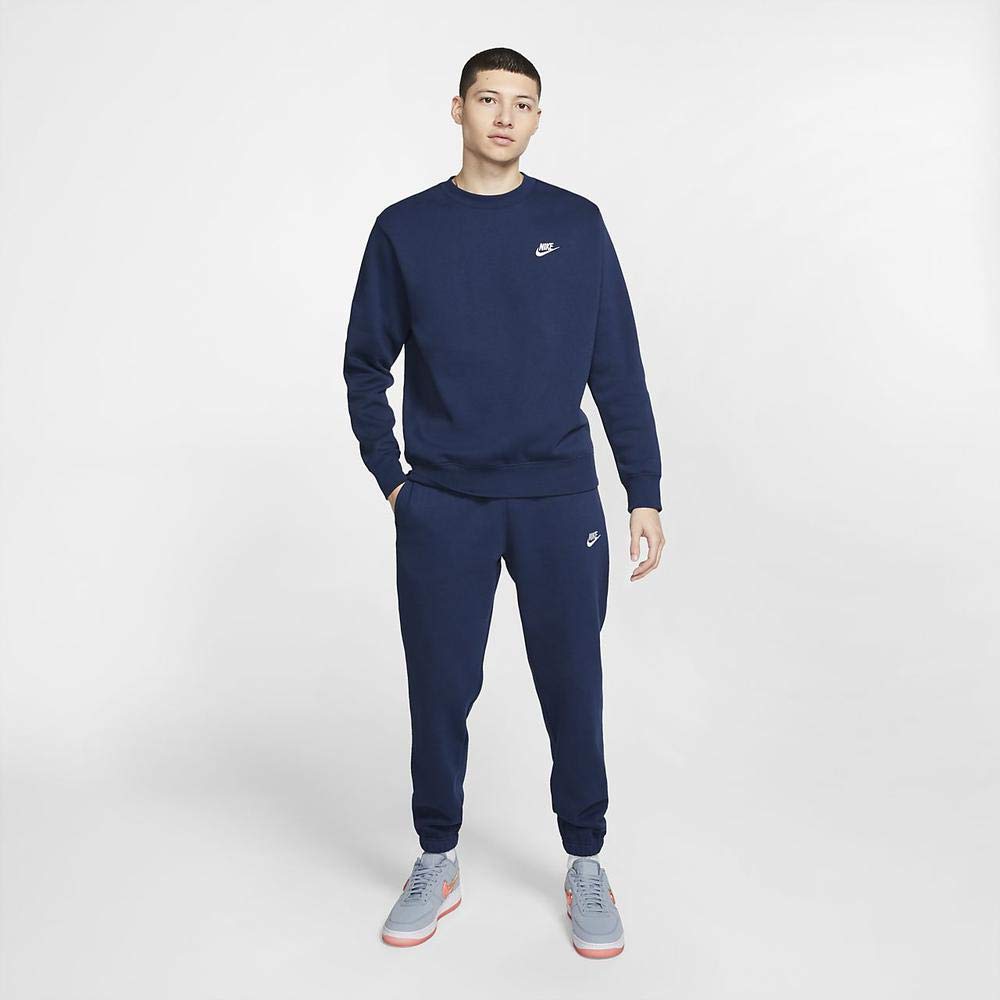 Nike Men's NSW Club Crew, Midnight Navy/White, Large