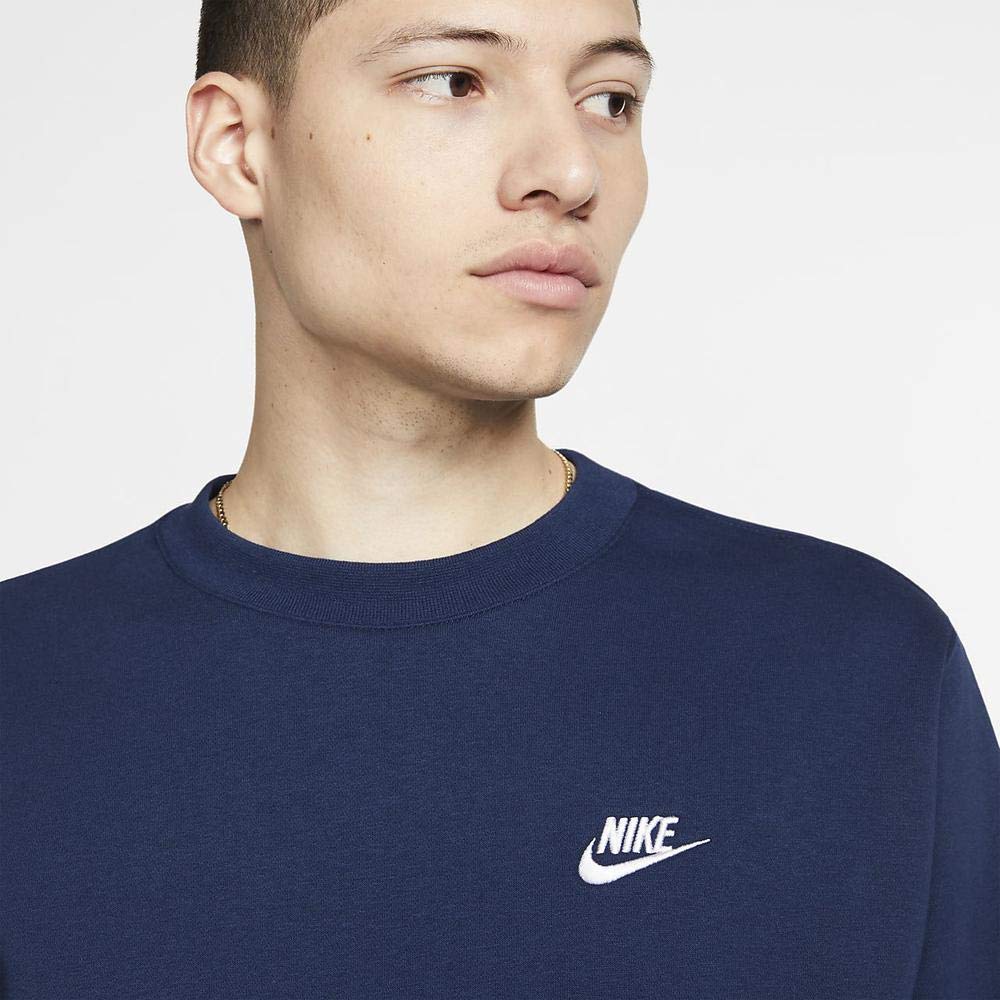 Nike Men's NSW Club Crew, Midnight Navy/White, Large