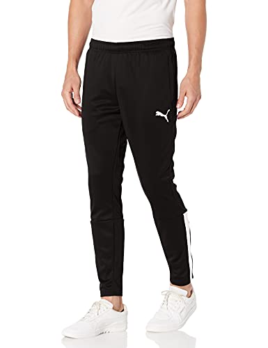 PUMA Men's Teamliga Training Pants, Black/White, L