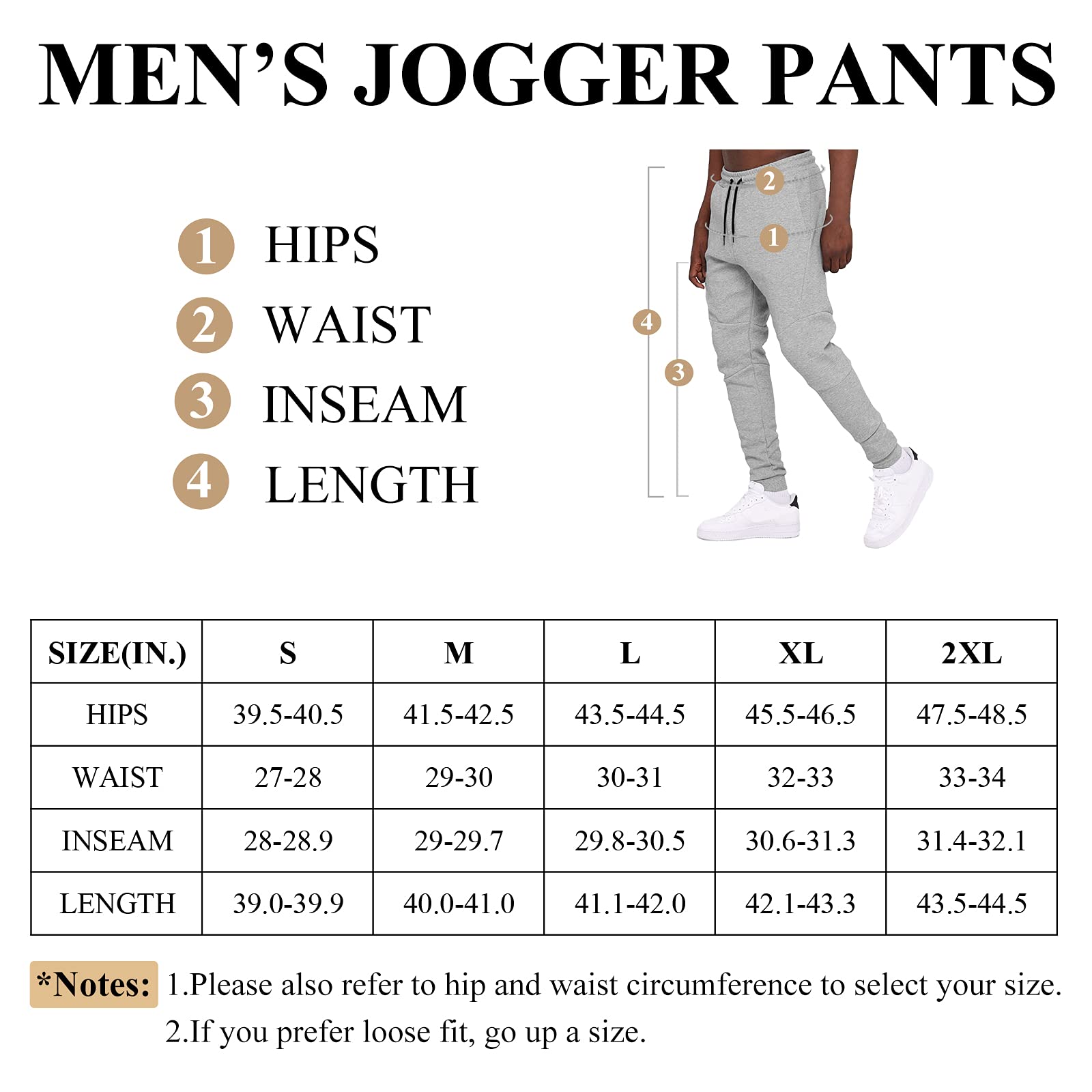 A WATERWANG Men's Joggers Sweatpants, Tapered Slim Running Pants with Pockets for Workout Athletic Gym Training Lightgray