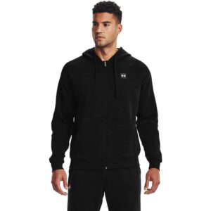 under armour men's ua rival fleece full zip hoodie , black (001)/onyx white , xx-large