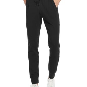 SEVEGO Men's 34" Inseam Tall Lightweight Cotton Joggers with Zipper Pockets Active Sweatpants Work Sports Track Pants Black XL