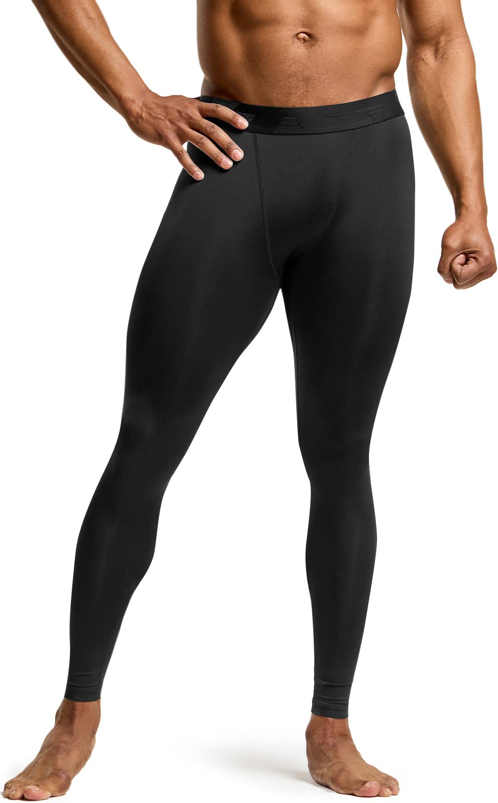 TSLA Men's Compression Pants, Cool Dry Athletic Workout Running Tights Leggings with Pocket/Non-Pocket, Hyper Control Pants Black, Large