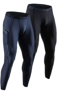 devops 2 pack men's compression pants athletic leggings with pocket (x-large, black/charcoal)