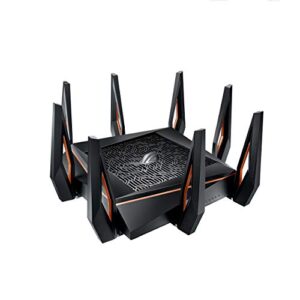 rog rapture gt-ax11000 ieee 802.11ax ethernet wireless router - 2.40 ghz ism band - 5 ghz unii band - 11000 mbit/s wireless speed - 5 x network port - 1 x broadband port - usb - 2.5 gigabit ethernet -