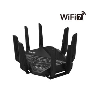 ASUS RT-BE96U BE19000 802.11BE Tri-Band Performance WiFi 7 Extendable Router with 6GHz support, Dual 10G Port, 320Mhz, lifetime internet security , MLO, Multi-RU puncturing , AiMesh Support