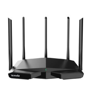 tenda axe5700 smart wifi 6e router, tri-band gigabit wireless router for home, best wifi router for gaming and vr, ax router with 5 * 6dbi high-gain antennas, support wpa3, vpn, new 6ghz band(rx27pro)