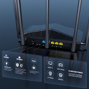 Tenda AXE5700 Smart WiFi 6E Router, Tri-Band Gigabit Wireless Router for Home, Best WiFi Router for Gaming and VR, AX Router with 5 * 6dBi High-Gain Antennas, Support WPA3, VPN, New 6GHz Band(RX27Pro)