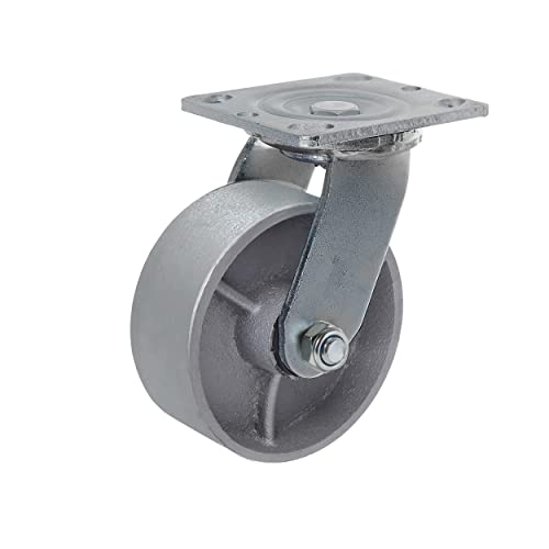 Syration Heavy Duty Caster Steel Cast Iron Wheel, Tool Box and Workbench Swivel Caster 1000LB Capacity (5 inch, 1 Swivel Caster)