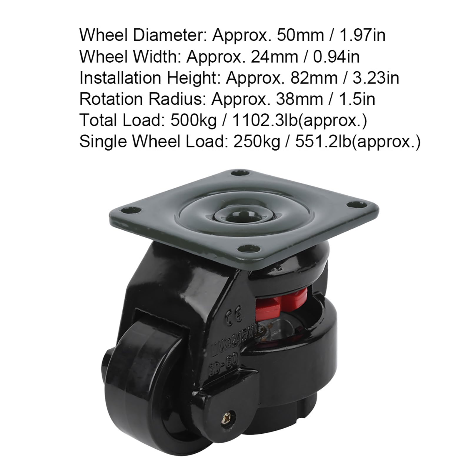 Leveling Casters,4pcs Retractable Casters 551.2lb Gd‑60fheavy Duty Leveling Feet Workbench Casters Heavy Duty Industrial Roller Wheel Leveling Caster Wheels