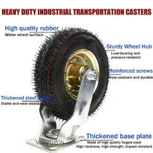 Rubber Caster Wheel Swivel Castors Fixed Heavy Duty Industrial Caster, with Tyre Veins, with Ball Bearings, Outdoor, Swivel, Dolly, Workbench, Trolley