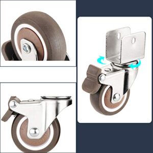 38mm Small Furniture Caster Wheels,360° Swivel Wheels,1,5in Moving Castor Wheels,TPE Rubber Caster,Double Bearing,with U-Shaped Bracket,75KG,4Pcs (Color : Universal, Size : 20mm/0.8in)