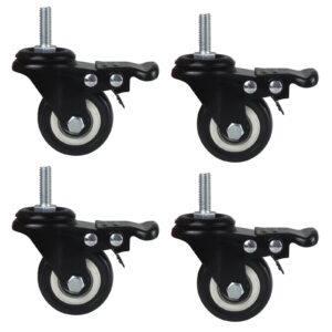 brake stem casters, heavy duty thread castor wheels, moving caster wheels swivel wheels threaded stem caster wheels,replacement caster swivel furniture wheels floor protecting office chair,4 pieces ca