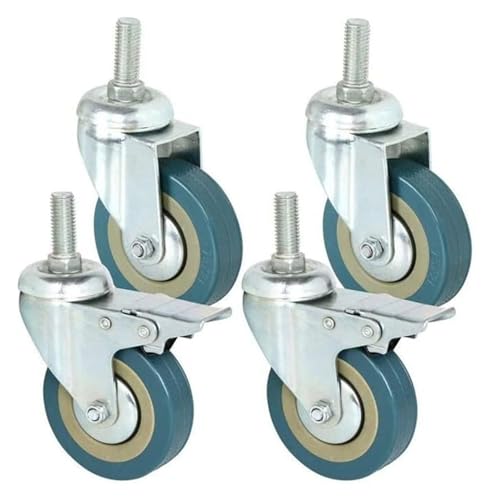 Casters Swivel casters Heavy Duty 4 Pack 75mm Swivel Castor with Brake Trolley Casters Wheels for Furniture Swivel Caster Rollers casters Workbench