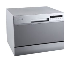 edgestar dwp62sv 6 place setting portable countertop dishwasher - silver