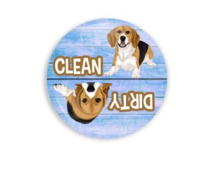 beagle clean dirty dishwasher magnet