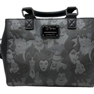 Loungefly Disney Villains Debossed Allover Print Crossbody Satchel Handbag Purse