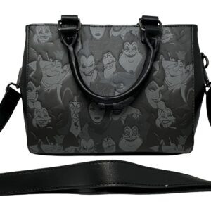 Loungefly Disney Villains Debossed Allover Print Crossbody Satchel Handbag Purse