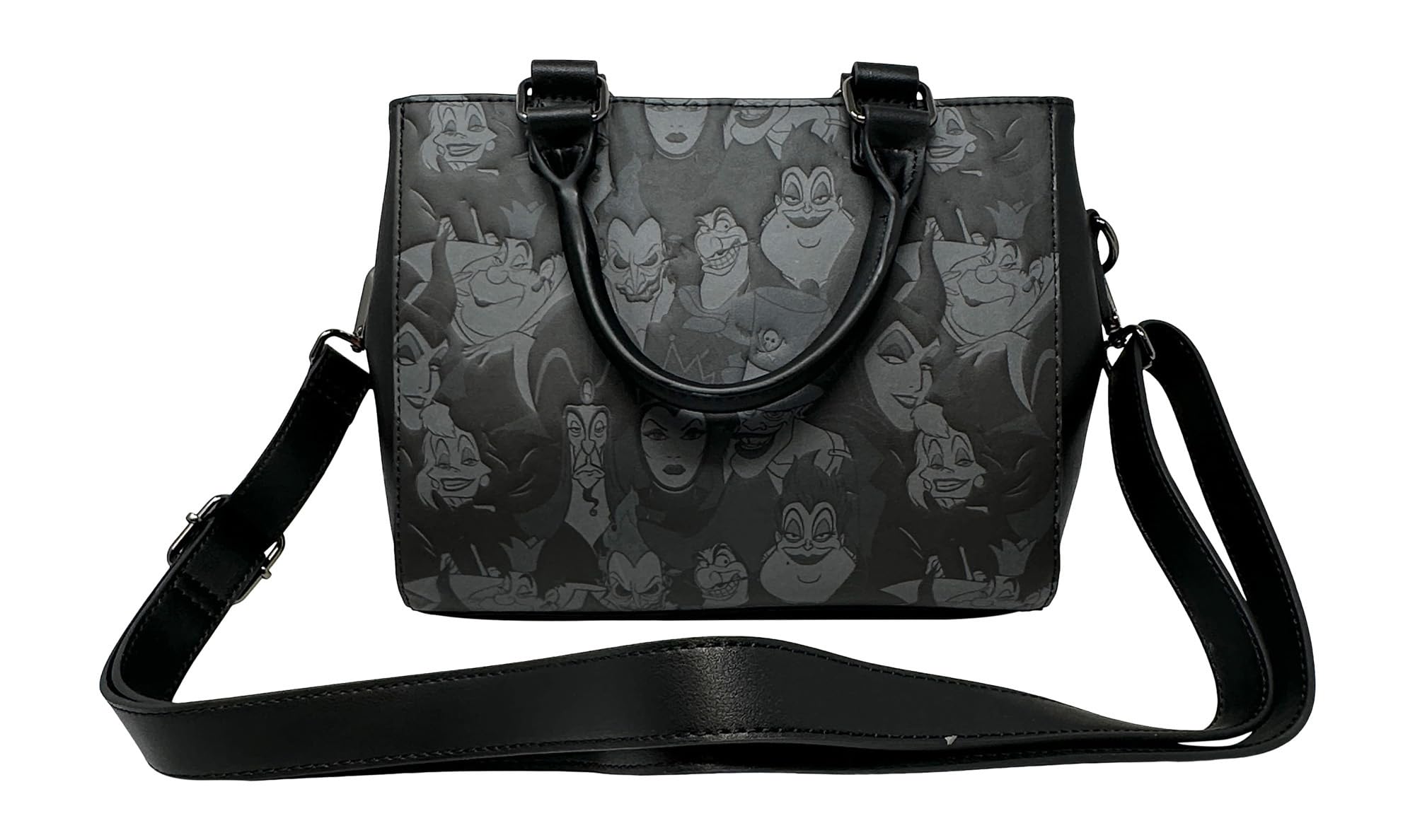 Loungefly Disney Villains Debossed Allover Print Crossbody Satchel Handbag Purse