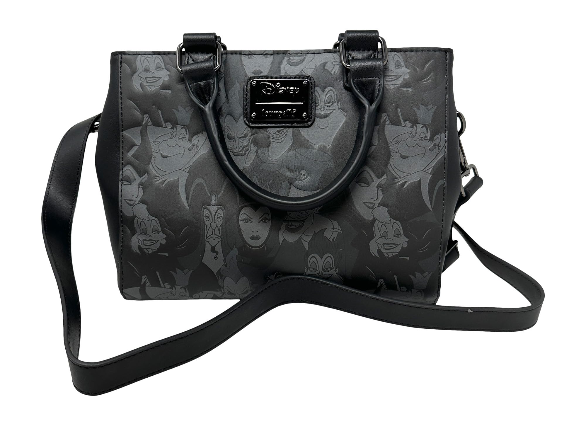 Loungefly Disney Villains Debossed Allover Print Crossbody Satchel Handbag Purse